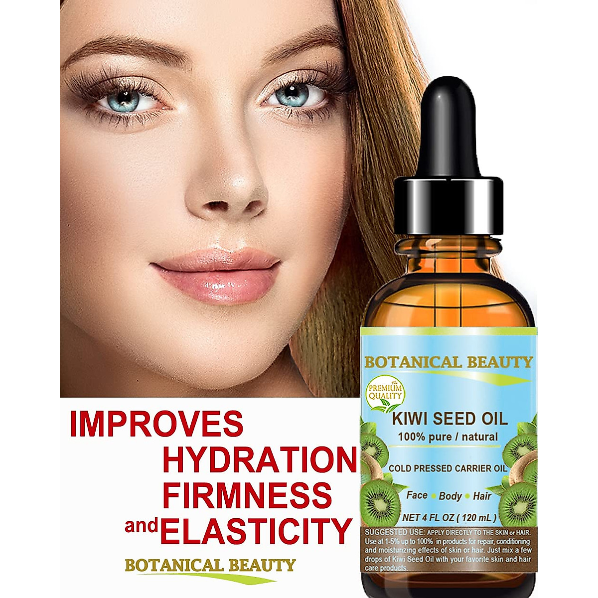 Botanical Beauty KIWI SEED OIL. 100% Pure Natural Undiluted Virgin Cold Pressed Carrier Oil. 1 Fl.oz.- 30 ml for Face, Skin, Body, Hair, Nail Care