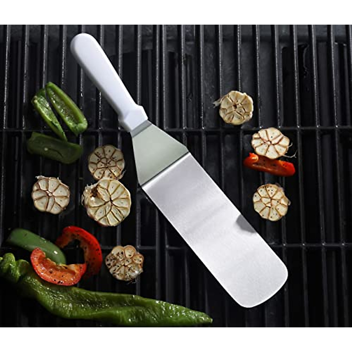 New Star Foodservice 36213 Plastic Handle Flexible Grill Turner/Spatula, 14.5-Inch, White