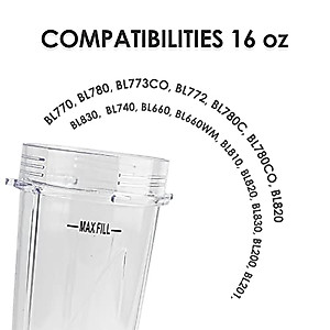 Lytio 16 Oz Nutri Ninja Replacement Blending Cup with Sip N Seal Lid