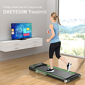 DAEYEGIM Treadmill Walking Pad Under Desk Electric Compact Space Folding Treadmill for Home Office with LED Touch Screen