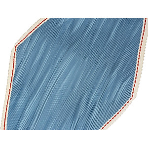 Allegra K Women Pleated Rhombus Rhombic Scarf Scarves Head Ribbon Bandana Solid Color Blue