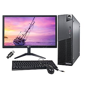 Lenovo ThinkCentre M81 Desktop Computer PC Bundle with Tecnii 20" Monitor(HDMI) (Intel Quad Core i5 up to 3.40 GHz, 8GB RAM, 500GB HDD, KB, Mouse, WiFi, USB 2.0 Windows 10 Home 64-bit) (Renewed)
