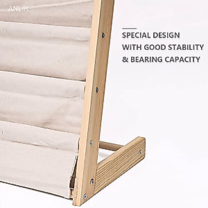 Morimoe Sling Bookshelf Kids Book Rack Storage, Natural Beige (Beige, W:75cm)