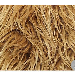 Faux/Fake Fur Mongolian Fabric Sold by The Yard (Dark Camel)