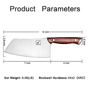 imarku Cleaver Knife, 7-inch Meat Cleaver German High Carbon Stainless Steel Chopping Knife with Ergonomic Handle and Gift Box,Multipurpose Chinese Chef's Knife,Chinese Cleaver for Kitchen&Restaurant