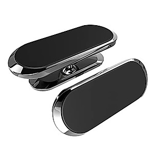 2 Pack Magnetic Zinc Alloy Car Phone Mount, Upgrade Magnet N52 8pcs, Universal Dashboard Holder, Cell Phone Grip Car Kits, 360° Adjustable Super Strong Magnet for Samsung, iPhone, LG, Pixel-Black