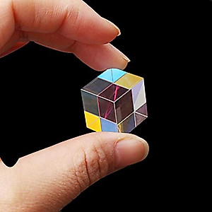 2cm Optical Glass X-Cube Prism RGB Dispersion Prism for Physics and Decoration Same Size 3pcs