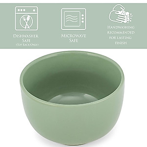 Elanze Designs Bistro Glossy Ceramic 4 inch Cute and Small Dessert Bowls Set of 4 - Perfect for Everyday uses from Snacks, Ice Cream, Candy and Treats, Sage Green