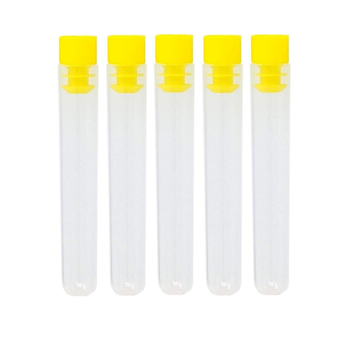 Test Tubes Plastic (PP) with Yellow Caps, 11.4 X 76 mm 25 Pack