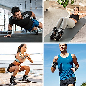 AMBOR Ankle Weights, 1 Pair 2 3 4 5 Lbs Adjustable Leg Weights, Strength Training Ankle Weights for Men Women, Wrist Weights Strap Set for Walking Running Gym Fitness Workout 2 Pack