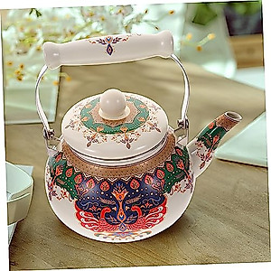 DECHOUS Enamel Kettle Porcelain Kettle Turkish Kettle Whistling Tea Pot Stainless Steel Water Jug Vintage Teapot Camping Kettle Retro Enamel Teakettle Stove Top Teakettle Pocking Teakettle