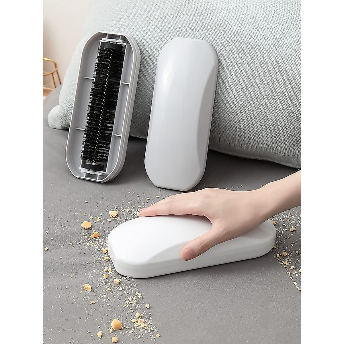 GIZTAT Crumb Sweeper Reusable Handheld Crumb Brush Crumb Sweeper Home Soft Hair Debris Collector for Table, Mat, Bed Sheets, Sofas, Clothes Cleaning Brush