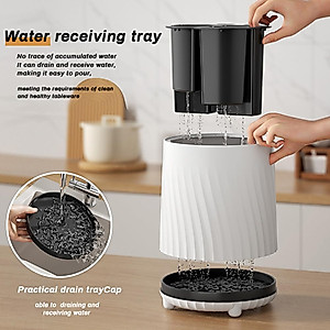 Elvaesther Chopstick Holder Rotary Knife Rack Multi-functional 360-degree Rotating Kitchen Knife Fork Rack Storage Box black white