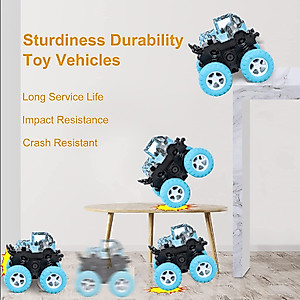 4-Pack Friction-Powered Monster Trucks with 360-Degree Rotation, Durable Toys for Boys and Girls Ages 3-12
