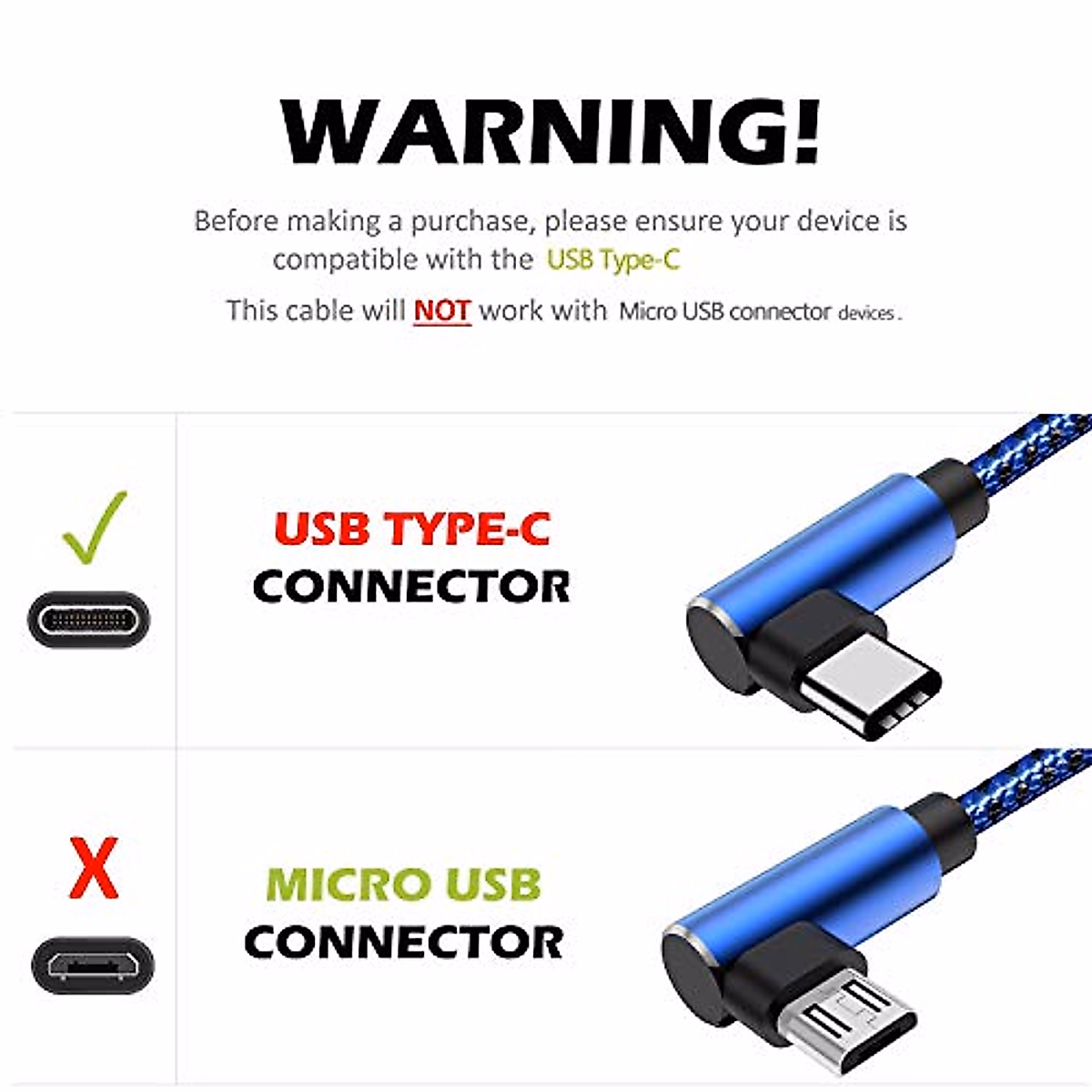 Extra Long Right Angle USB Type C Cable (2 Pack 10FT) Fast Charger USB A to USB C Cord for Samsung Galaxy S22 Ultra S21 Plus S20 FE S10 Note 20 Ultra Note 10 Plus A13 A12 A32 A52, Google 6 Pro (Blue)