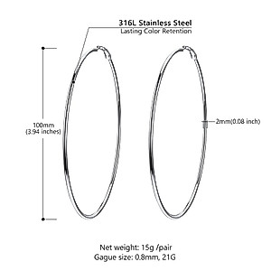 Stainless Steel Hoop Earrings Womens Jewelry Circle Round Vintage Huggie Earrings Women