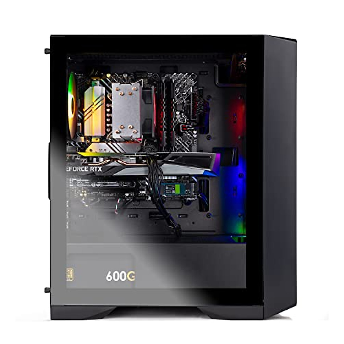 Skytech Gaming Nebula Gaming PC Desktop – AMD Ryzen 5 3600 3.6 GHz, NVIDIA GTX 1650, 500GB NVME SSD, 16GB DDR4 RAM 3200, 600W Gold PSU, 11AC Wi-Fi, Windows 11 Home 64-bit,Black