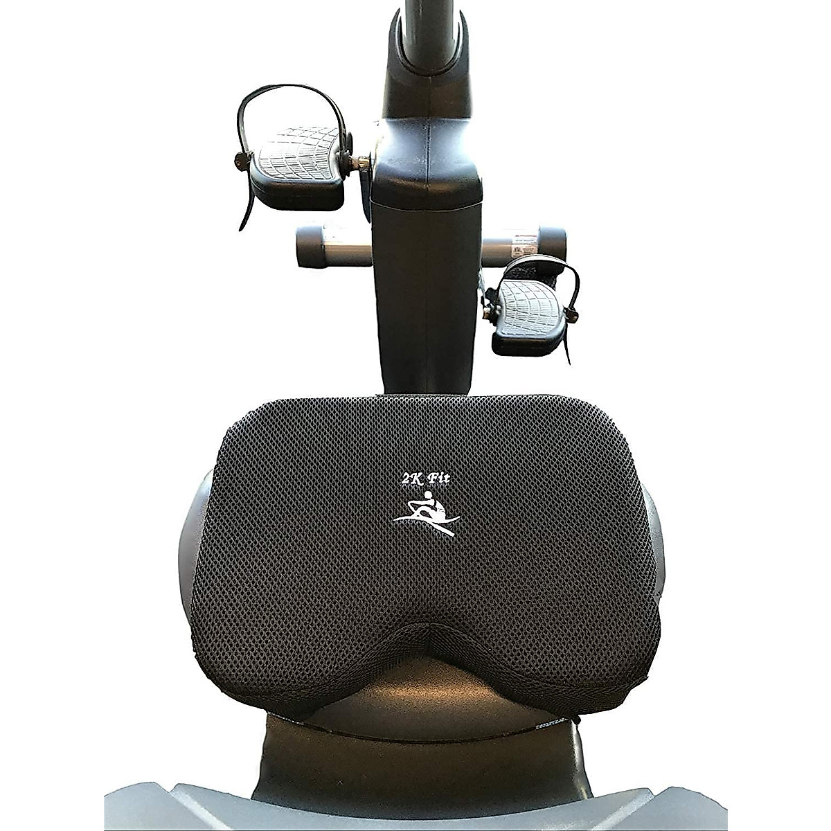 2K Fit Rowing Machine Seat Cushion (Model 2) for The Concept 2 Rowing Machine with Custom Memory Foam, Washable Cover, and Straps- Concept 2 Rower, Recumbent Stationary Bike, WatterRower Seat Pad