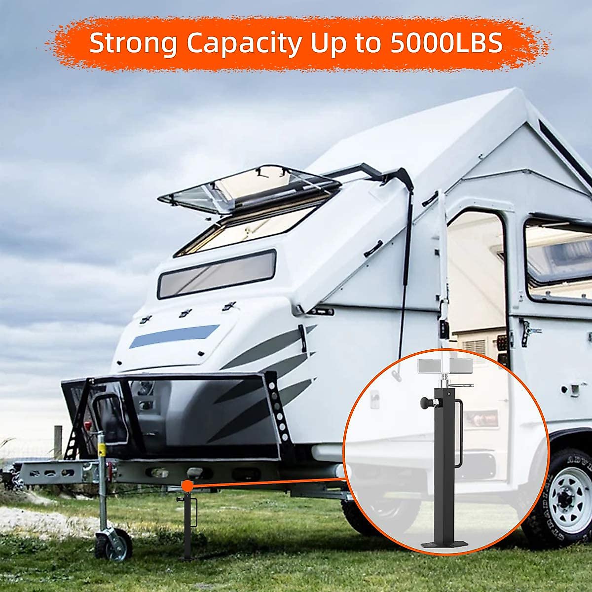 Sulythw RV Slide Out Supports Stabilizer Jacks Heavy Duty Rust Resistant Steel Adjustable from 19'' to 47'' for 5th Wheel 5000 lbs Capacity，2 Pcs