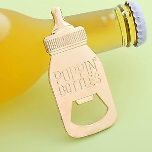 PARTYGOGO 24pcs POPPIN BOTTLES Shape Bottle Opener for Baby Shower Favors Bridal Shower Birthday Party Decoration Wedding Favors for Guests with Gift Box (Blue POPPIN BOTTLES, 24)