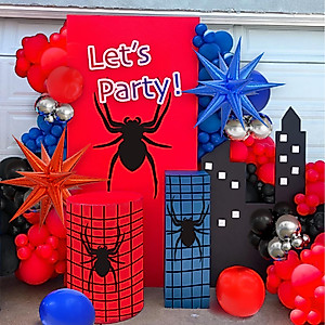 132PCS Black Red and Blue Balloons Arch Garland Kit, Spider Theme Balloon Arch for man with Balloons for Baby Shower Spider Theme Birthday Party Decorations