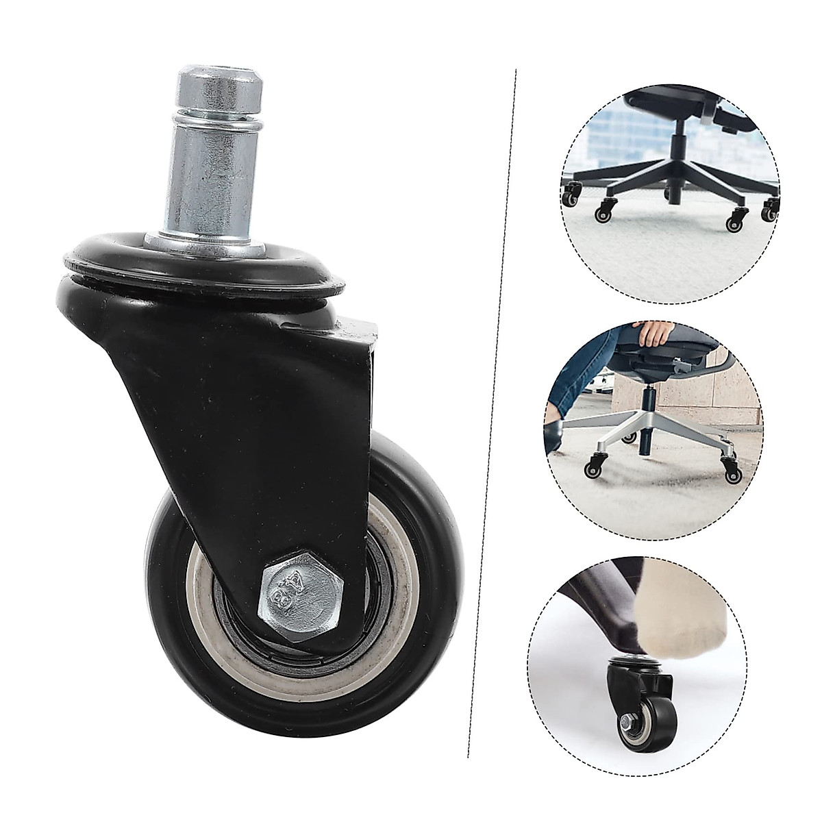 COOPHYA 5 Pcs Boss Chair Caster Computer Chair Wheels Carpets Gliding Wheels Workbench casters Castor Wheels Hardwood Floors Wheels Rubber Polyurethane (pu) Universal to Rotate Transport