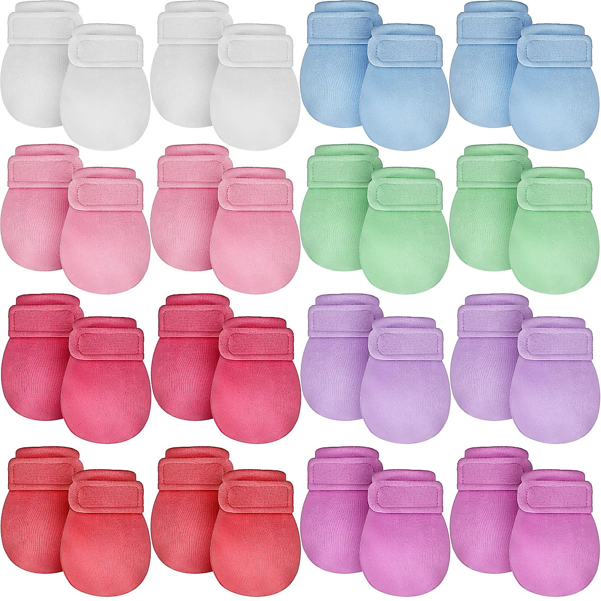 16 Pairs Adjustable Baby Mittens No Scratch Newborn Cotton Breathable Gloves Warm Baby Mitts for Boys Kids