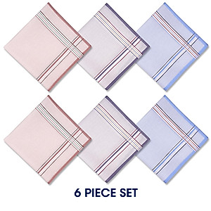 Selected Hanky 100% Cotton Men's Handkerchief 6 Piece Gift Set