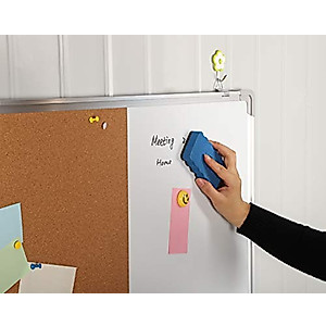 Combination Whiteboard Bulletin Board Set - Dry Erase/Cork Board 30 x 20" with 1 Magnetic Dry Eraser, 4 Markers, 4 Magnets and 10 Pins - Big Combo Tack White Board for Home Office Cubicle Desk