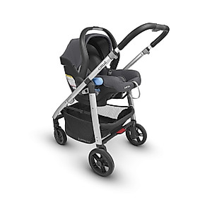 UPPAbaby Cruz V2 Stroller - Finn (Deep Sea/Silver/Chestnut Leather) + Mesa Infant Car Seat - Jake (Black)