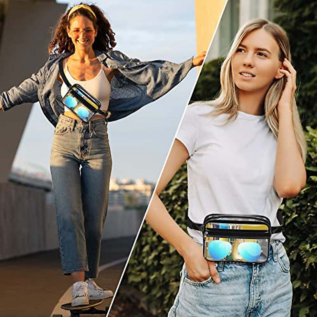Clear Fanny Pack, Clear Fanny Pack Stadium Approved For Women Men, Waterproof Clear Waist Bag With Adjustable Strap, Clear Bag Stadium Approved Perfect For Sports, Events, Concerts, Music Festival