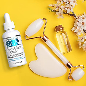 Admire My Skin Vitamin C Oil for Face Gua Sha Massage - Organic Facial Oil for Glowing Skin with Vitamin E Oil + Argan Oil + Rosehip Oils - This Oil for Face Provides You With A Dewy, Youthful Glow