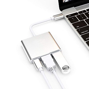 QCEs USB C to HDMI Adapter, USB-C Digital AV Multiport Adapter 4K HDMI Video Output USB 3.0 PD Charging Converter Hub Compatible with Thunderbolt 3/4 iPhone 15 Pro Max, MacBook Pro, iMac