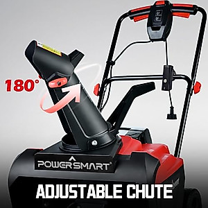 PowerSmart Electric 21 Inch Walk-Behind Single Stage Snow Blower - 120V 15 Amp, 2100 RPM, 15-Amp Motor, LED Light for Yard, Road (DB5021LED)