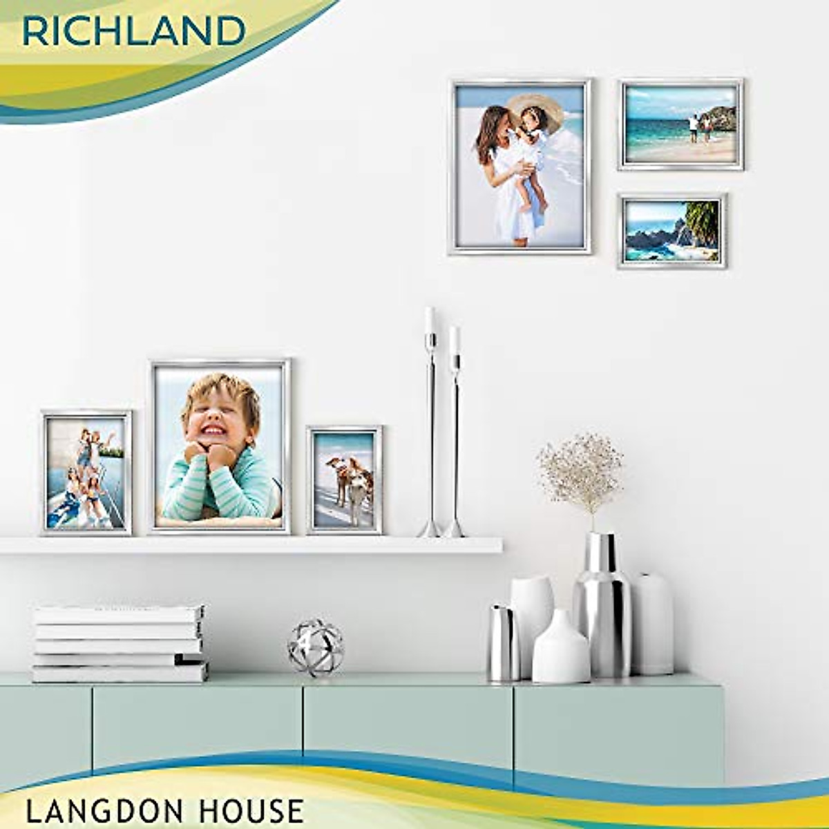 Langdon House 5x7 Silver Picture Frame, Distinguished Edging for Classic Style, Richland Collection