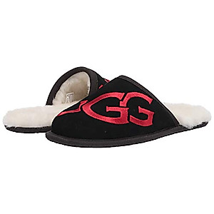 UGG mens Scuff Logo Slipper, Black, 10 US