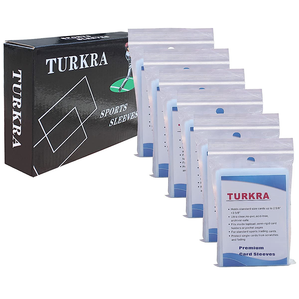 TURKRA 1200 Count Soft Card Sleeves, 2-5/8" X 3-5/8" Card Protectors, Ultra Clear Protective Sleeves for Trading Cards and Sports Cards (1200 Count)