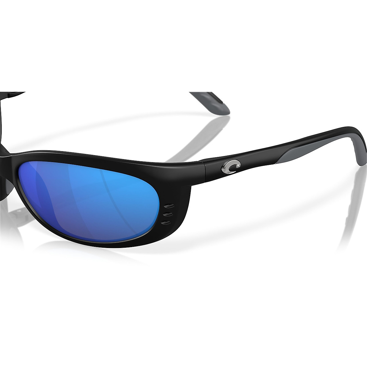 Costa Del Mar Man Sunglasses Matte Black Frame - Blue Mirror Lenses - 61MM