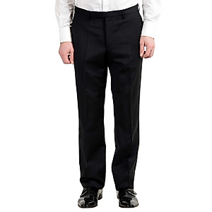 Hugo Boss "The King/Central_1" Men's 100% Wool Two Button Suit US 40L IT 50L Black