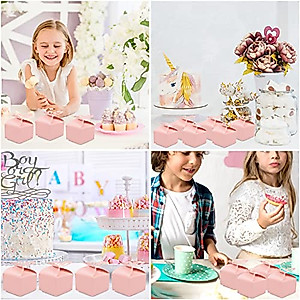 JJYHEHOT 50 PCS Pink Butterfly Favor Box, Birthday Candy Gift Box, Baby Shower Party Treat Box, Wedding Bridal Showers Chocolate Box