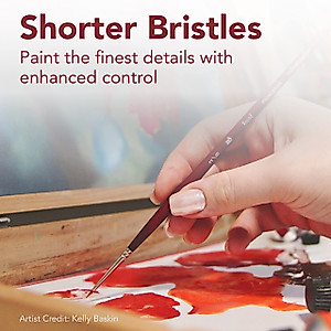 Princeton Velvetouch Blooms Brush, Long Handle, Size 12 - Professional Artist Brushes for Mixed Media, Acrylic, Oil