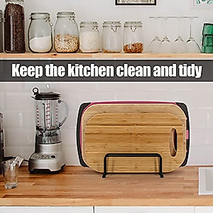 BYTEAIDREX Cutting Board Organizer(0.6 Inch Width Slots)，Cutting Board Holder Stand，Cutting Board Rack，Cutting Board Stand，Cutting Board Storage，Cookie Sheet，Bakeware Organizer Rack for Cabinet