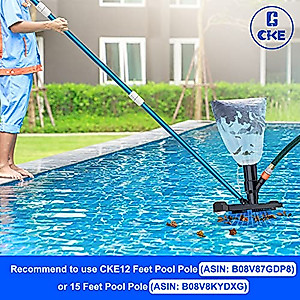 CKE Upgraded 14" Wide Portable Pool Spa Jet Vacuum Cleaner Head w/ Scrub Brushes, Leaf Bag and EZ Clip for for Above Ground Pools, Spas, Ponds, Inflatable Pools, Jacuzzi Tub-Attaches to Garden Hose