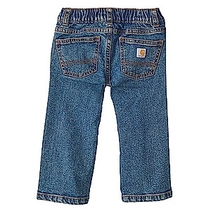 Carhartt Baby Boys Relaxed Fit Denim 5-Pocket Bootcut Jeans, Medium wash, 18 Months