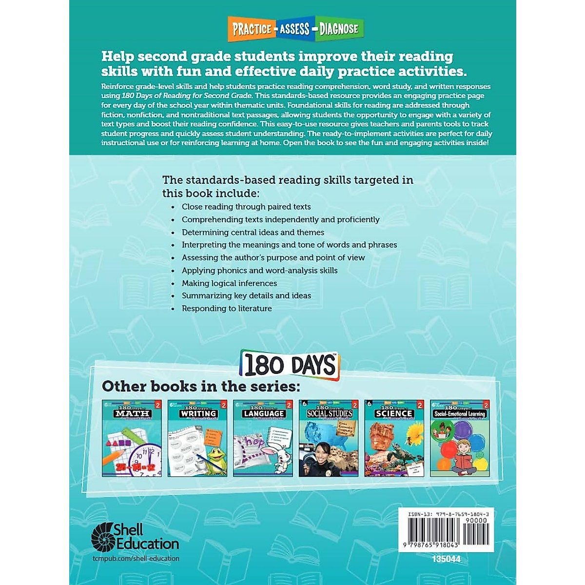 180 Days™: Includes 6 Assorted Second Grade Workbooks to Practice Math, Reading, and Sight Word Skills for 2nd Grade Practice Workbook for ... Created by Teachers (180 Days of Practice)