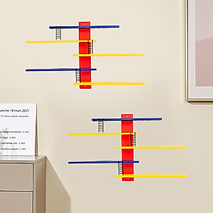 Floating Shelves, Kids Wall Mounted Toy Doll Figure Display Shelf Bookshelves, Ladder Design Ledges for Bedroom Living Room Bathroom Kitchen Nursery Decor Storage