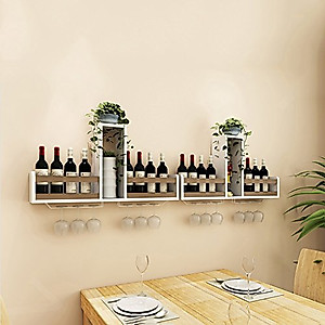 Stylish Simplicity Wine Cabinet Wall Hanging Wine Rack Wine Shelf Restaurant Wine Holder, PIBM, Wood Color