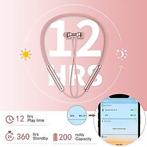 OINMELY Neckband Bluetooth Headphones V5.0 Wireless Headset Sport Earbuds w/Mic 12Hrs Playtime Cordless Noise-Canceling Earphones for Gym Running Compatible with iOS Samsung Android