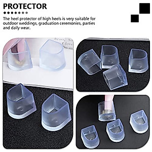 FRCOLOR High Heel Chair High Heel Chair Clear High Heel Protectors, 16pcs Heel Stoppers for Wedding Mates Bridesmaid Walking On Grass Uneven Floor 10-12mm Rubber Shoe Covers Shoe Heel Protectors
