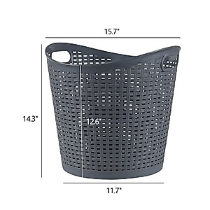 EudokkyNA 6-pack 30 Liter Large Storage Baskets, Plastic Laundry Hamper Basket